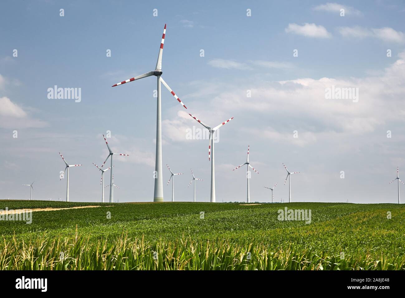 Wind tubines spinning Stock Photo - Alamy