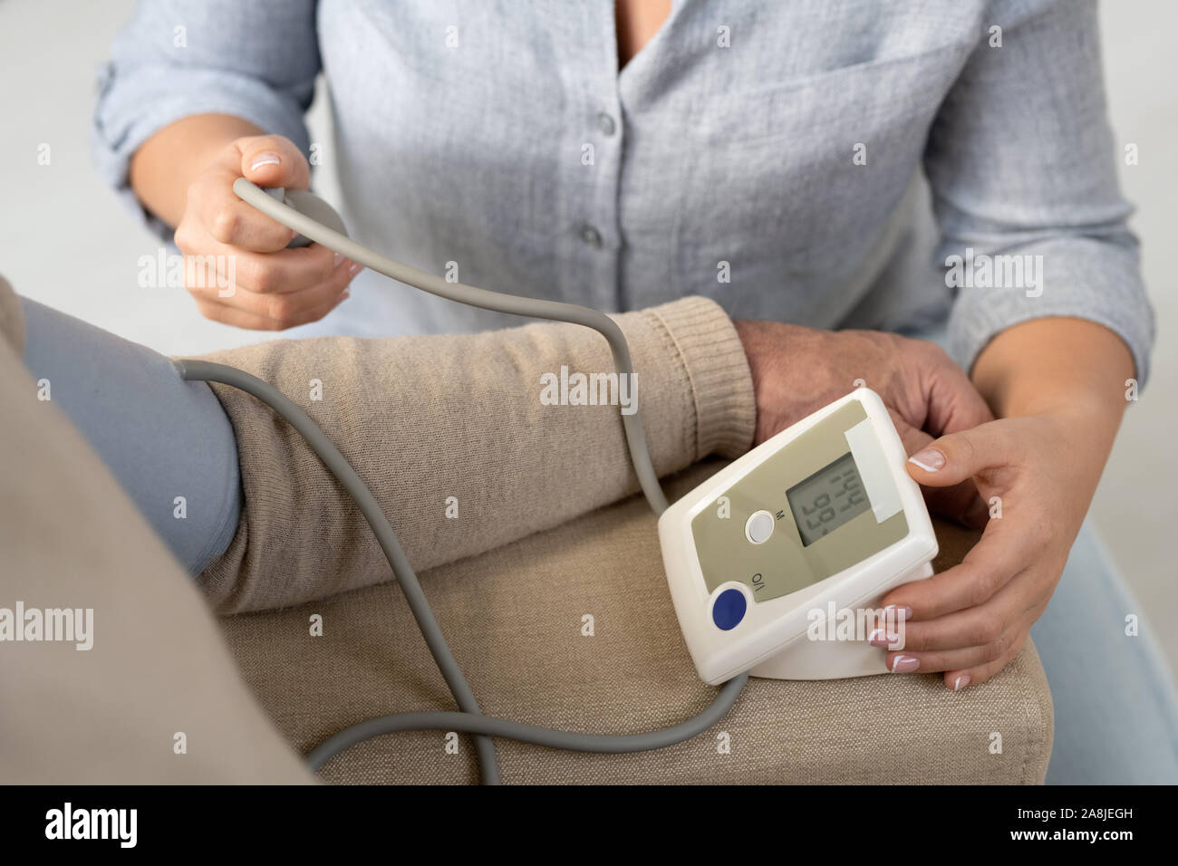 Human Hand Holding Blood Pressure Gauge High Resolution Stock ...