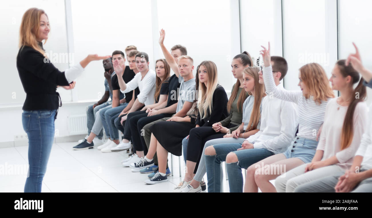 Speaker asking questions during hi-res stock photography and images - Alamy