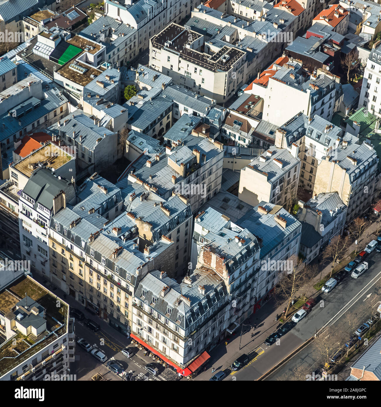 Paris, panorama, aerial view, beautiful buildings and roofs in a ...