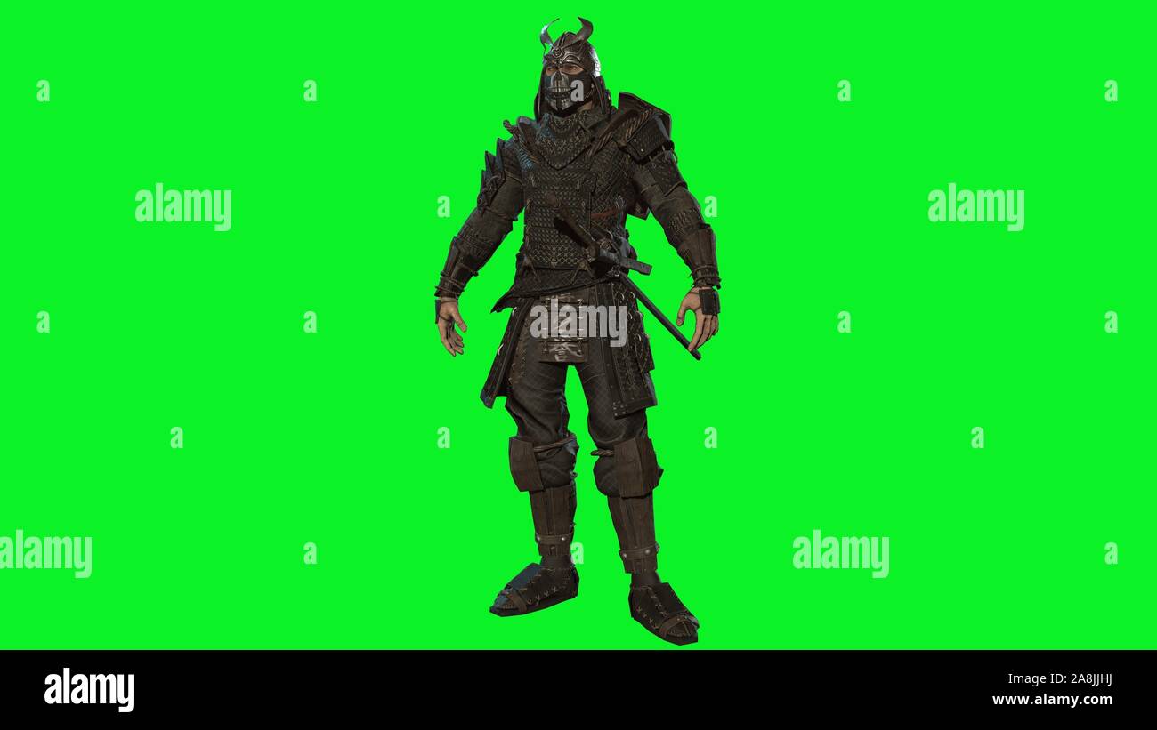 Japanese Samurai 3d render illustration Stock Photo - Alamy