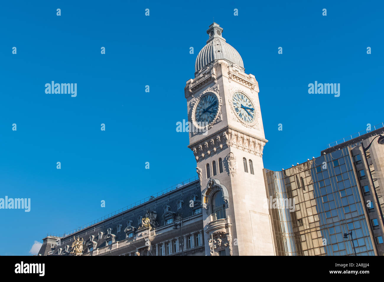 Clock tower front railroad station entrance hi-res stock photography ...