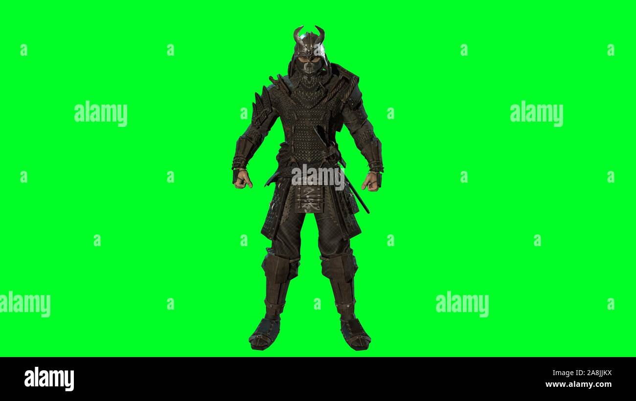 Japanese Samurai 3d render illustration Stock Photo - Alamy