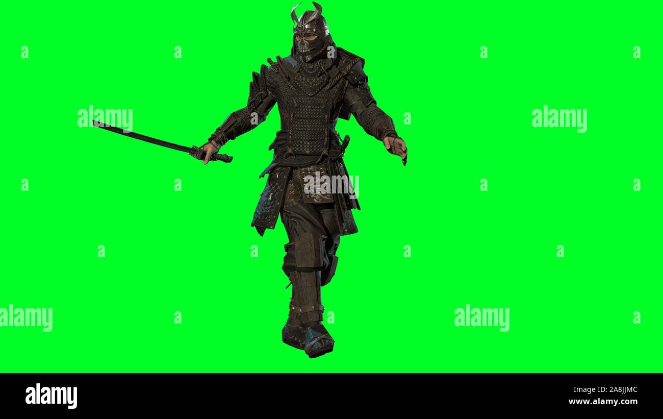 Japanese Samurai 3d render illustration Stock Photo - Alamy