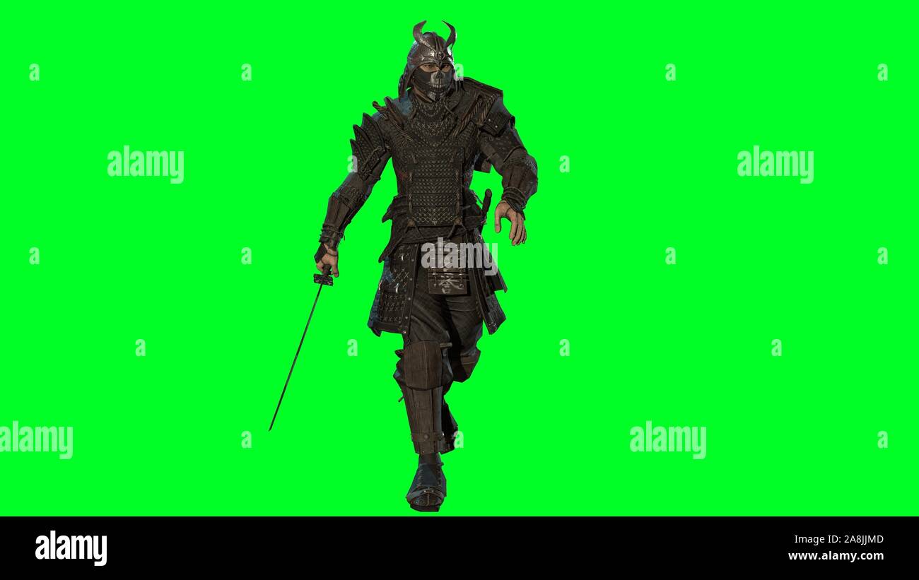 Japanese Samurai 3d render illustration Stock Photo - Alamy