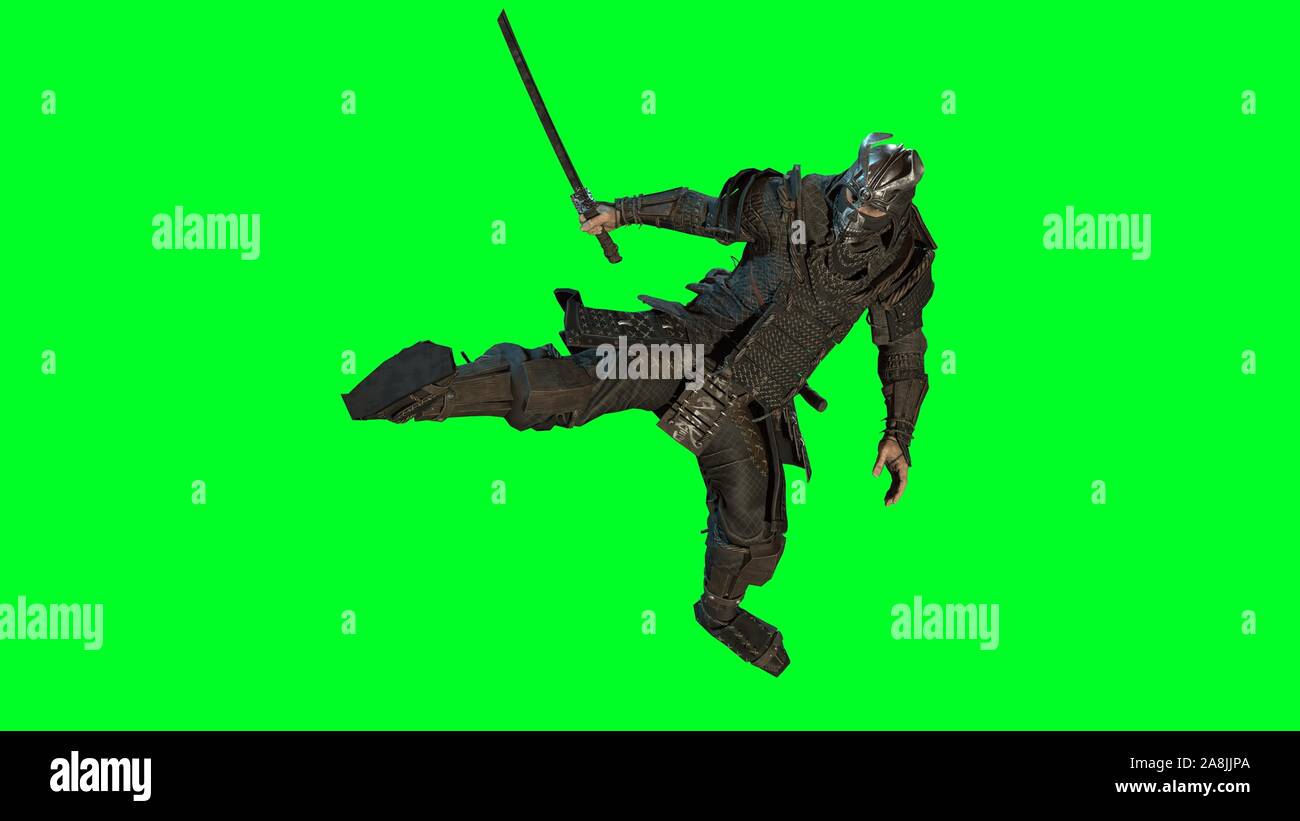 Japanese Samurai 3d render illustration Stock Photo - Alamy