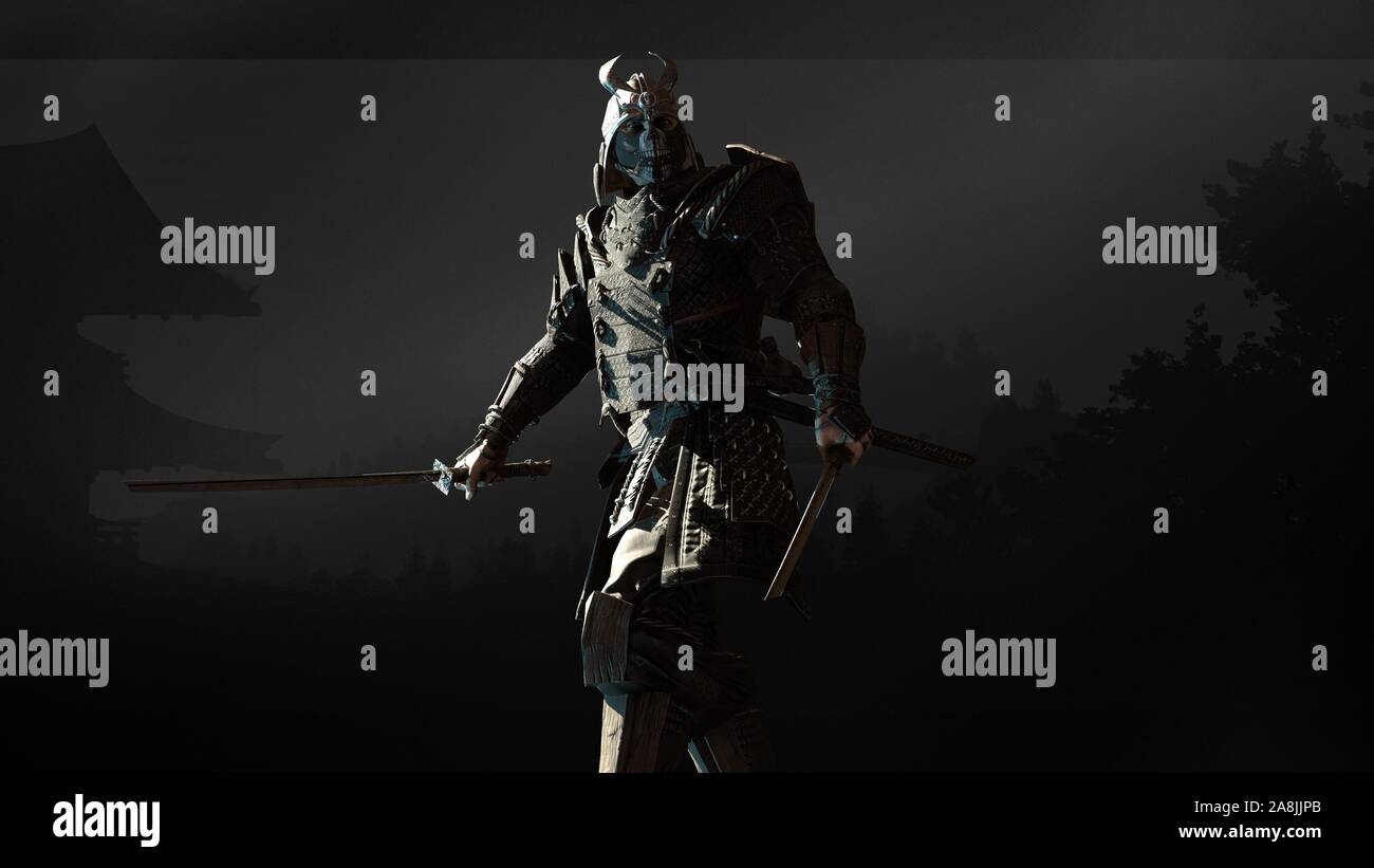 Japanese Samurai 3d render illustration Stock Photo - Alamy