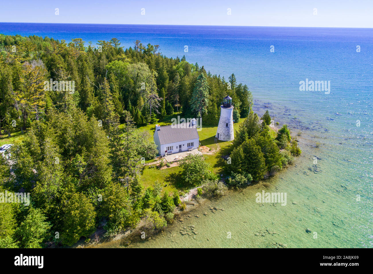 The Old Presque Isle Light was the first lighthouse in the Presque Isle ...