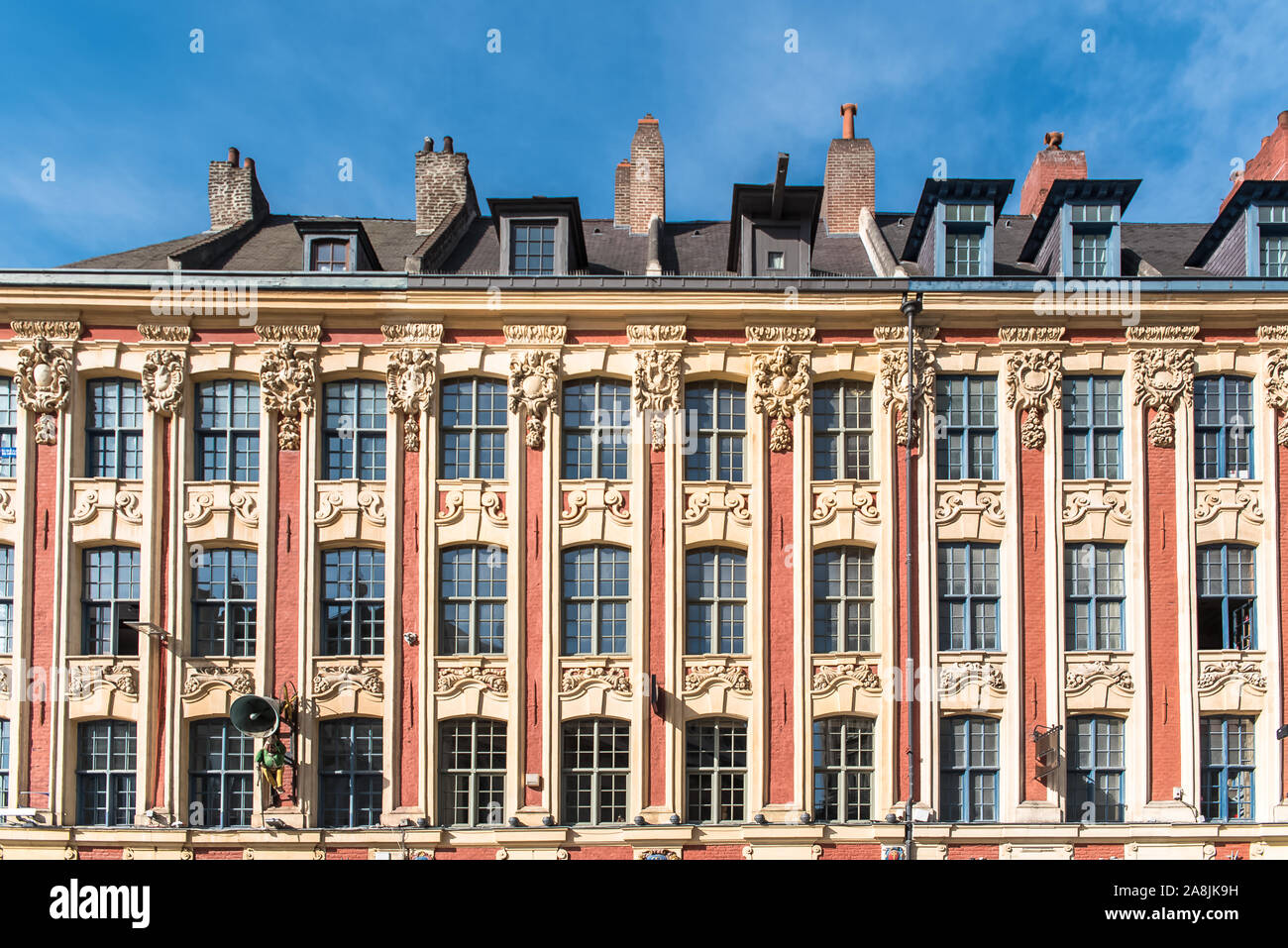 Lille, typical buildings in the center, beautiful town in the north of ...