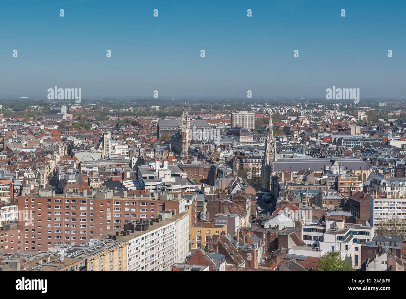 Lille, typical buildings in the center, beautiful town in the north of ...