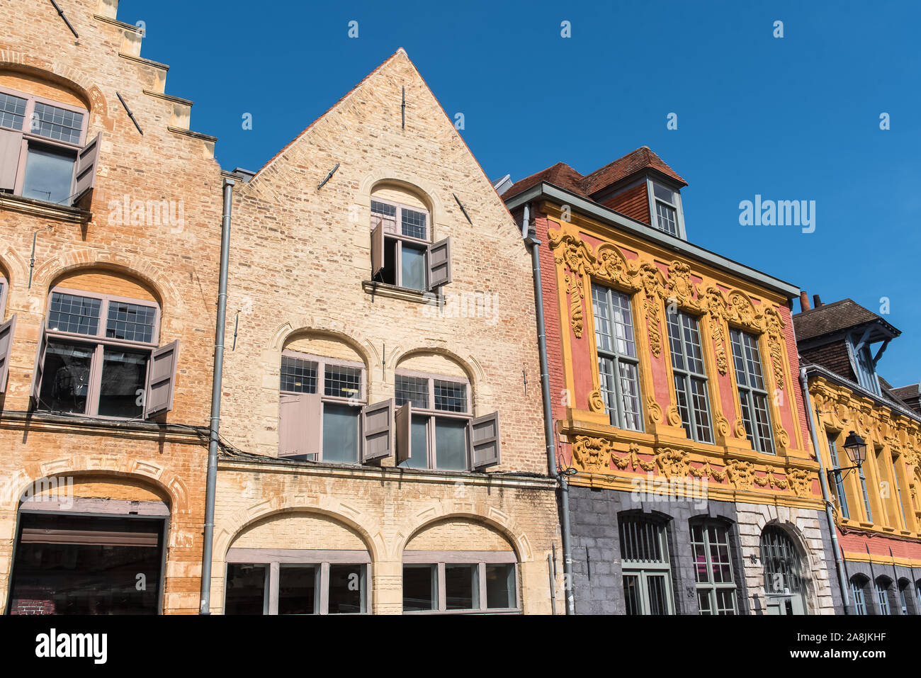 Lille, typical buildings in the center, beautiful town in the north of ...