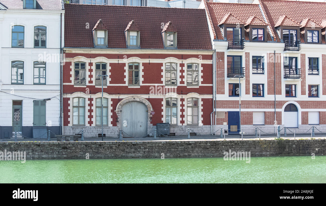 Lille, typical buildings in the center, beautiful town in the north of ...