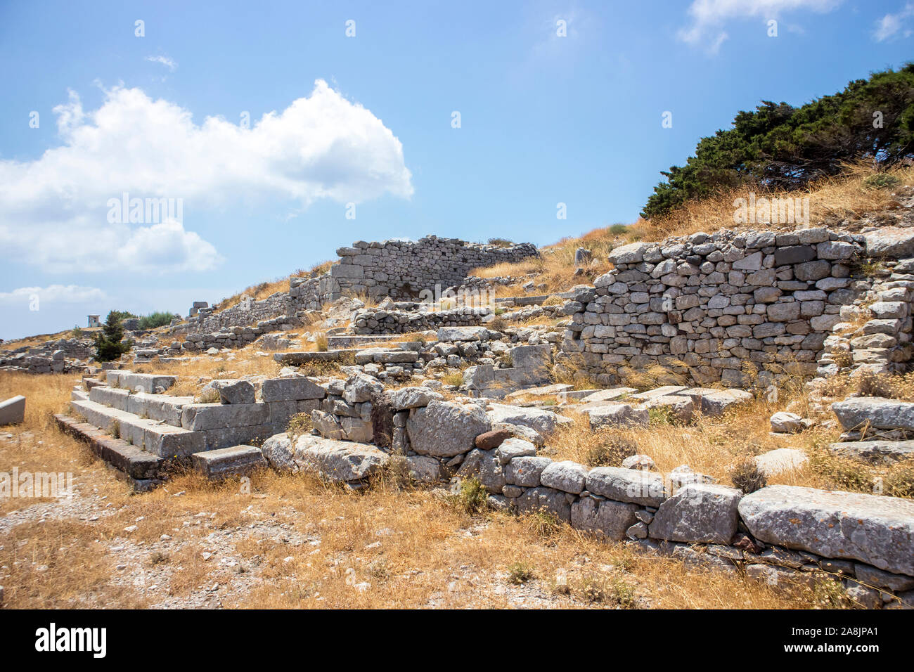 Ancient Thera, Santorini/Greece-17JUL2019: Ancient Thera is an antique ...