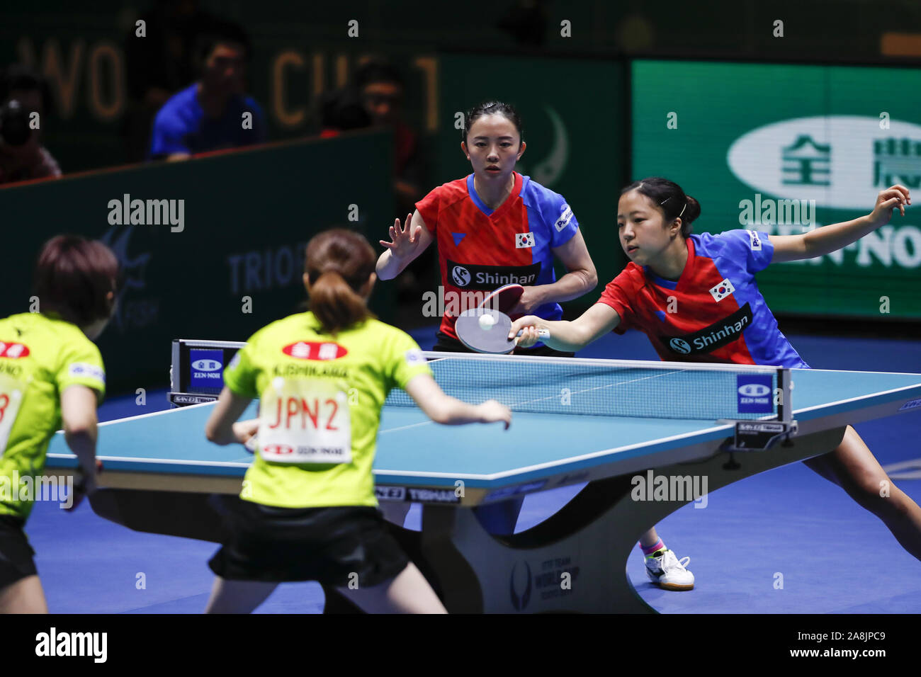 Tokyo, Japan. 9th Nov, 2019. Jihee Jeon and Yubin Shin of Republic of ...
