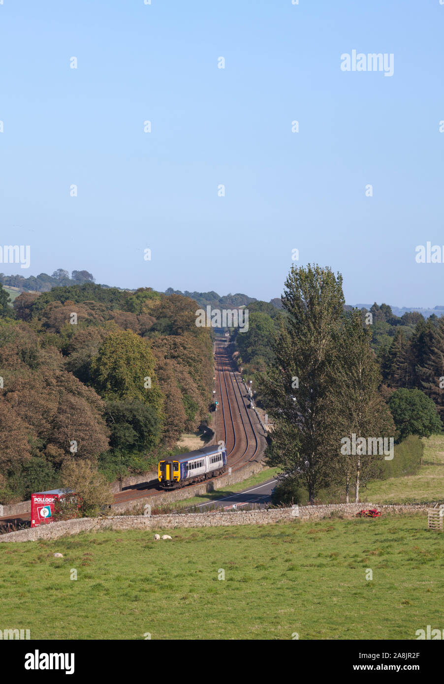 Arriva Northern rail class 156 sprinter train passing Blenkinsopp on ...