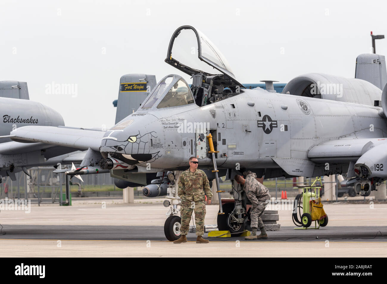 United States Air Force A-10 Thunderbolt II 'Warthogs' on the hot ramp ...