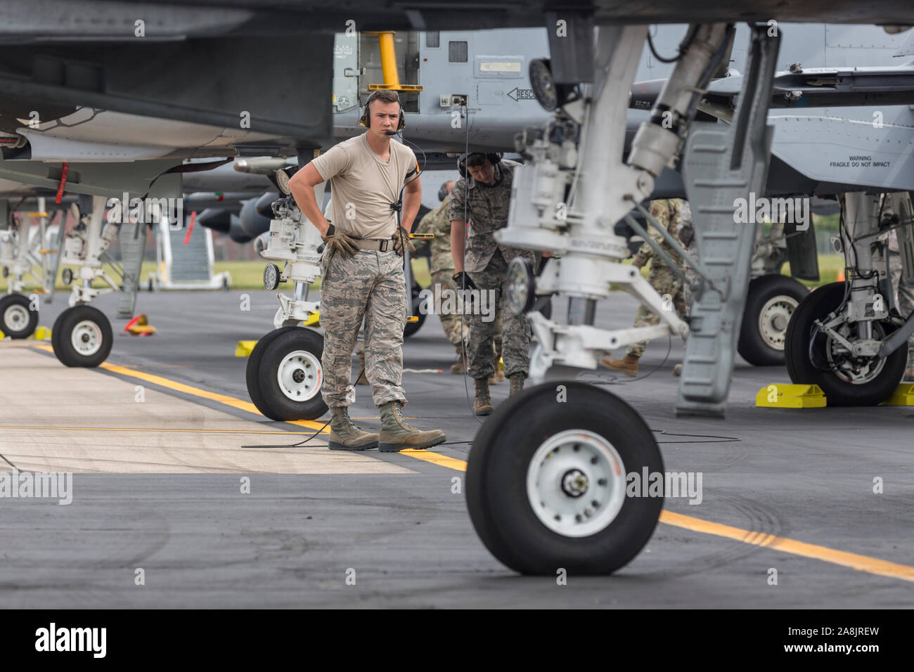 United States Air Force A-10 Thunderbolt II 'Warthogs' on the hot ramp ...