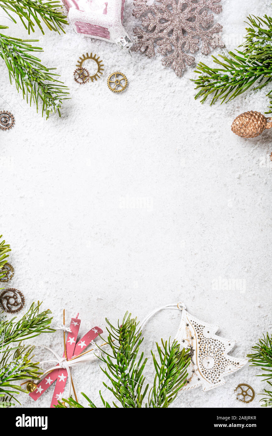 Festive background with wooden christmas tree Stock Photo - Alamy