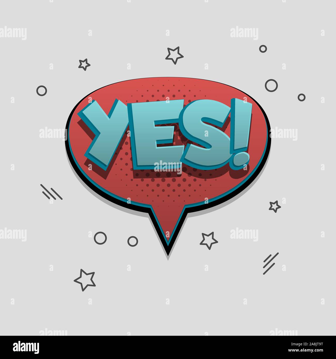 Cartoon yes symbol bubble hi-res stock photography and images - Alamy