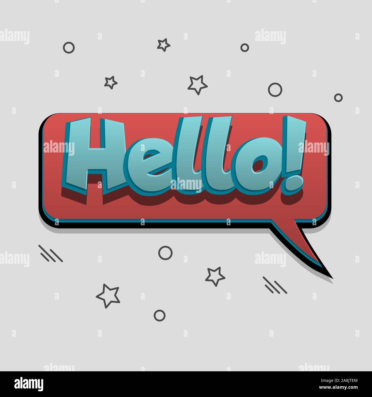 Expression bubble hello pop Stock Vector Images - Alamy