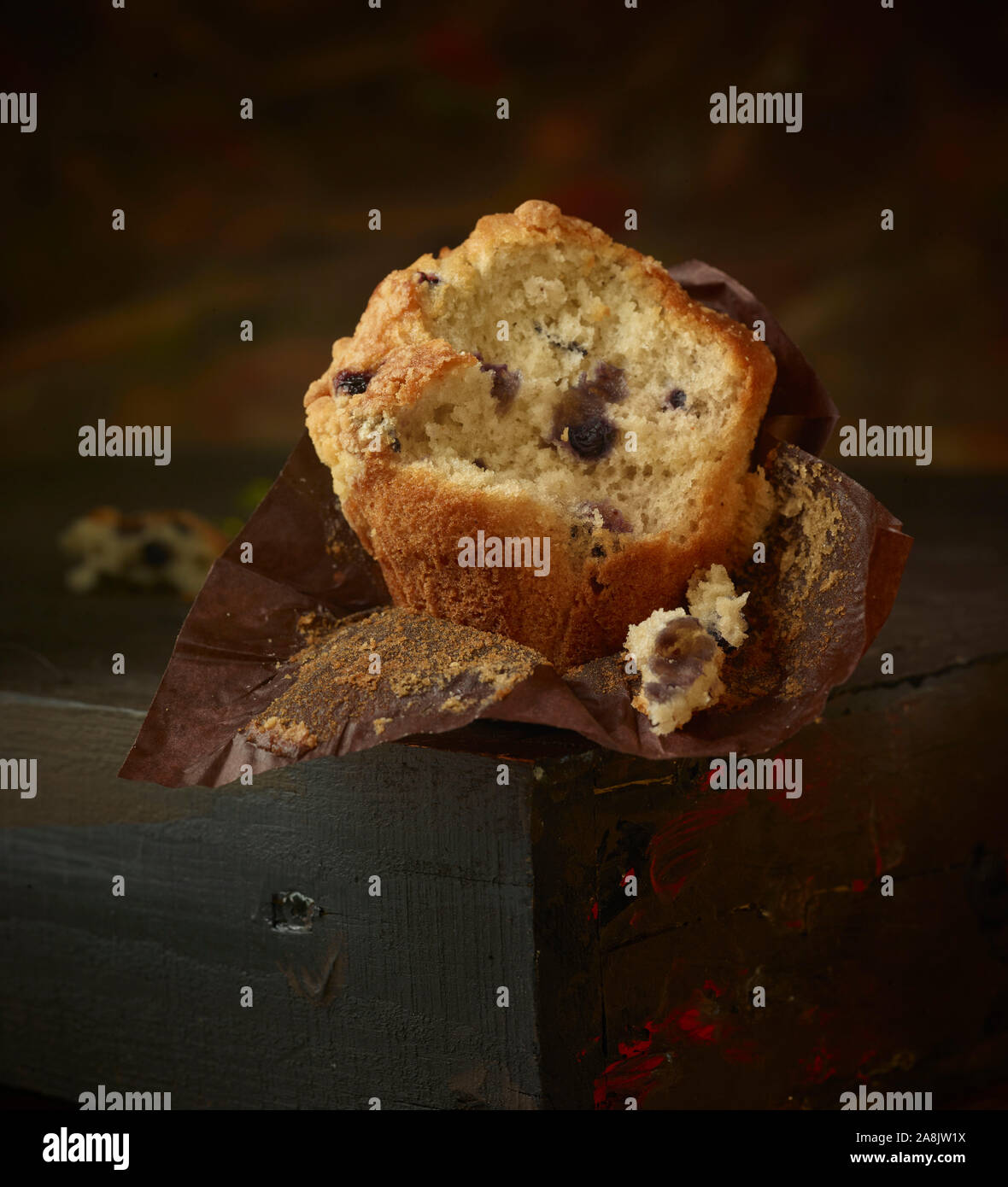 Blueberry muffin food portrait still-life photograph Stock Photo - Alamy