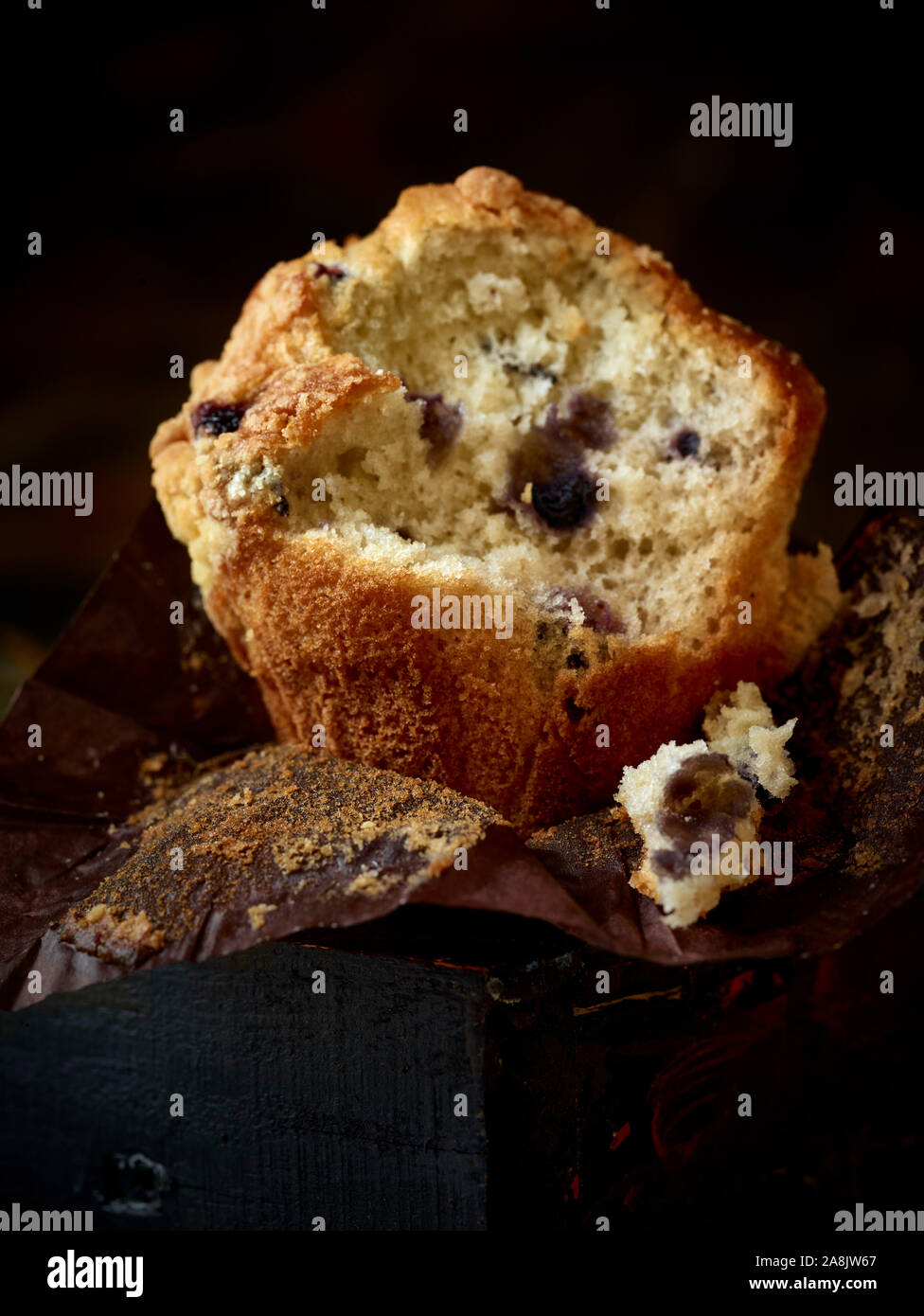 Blueberry muffin food portrait still-life photograph Stock Photo - Alamy