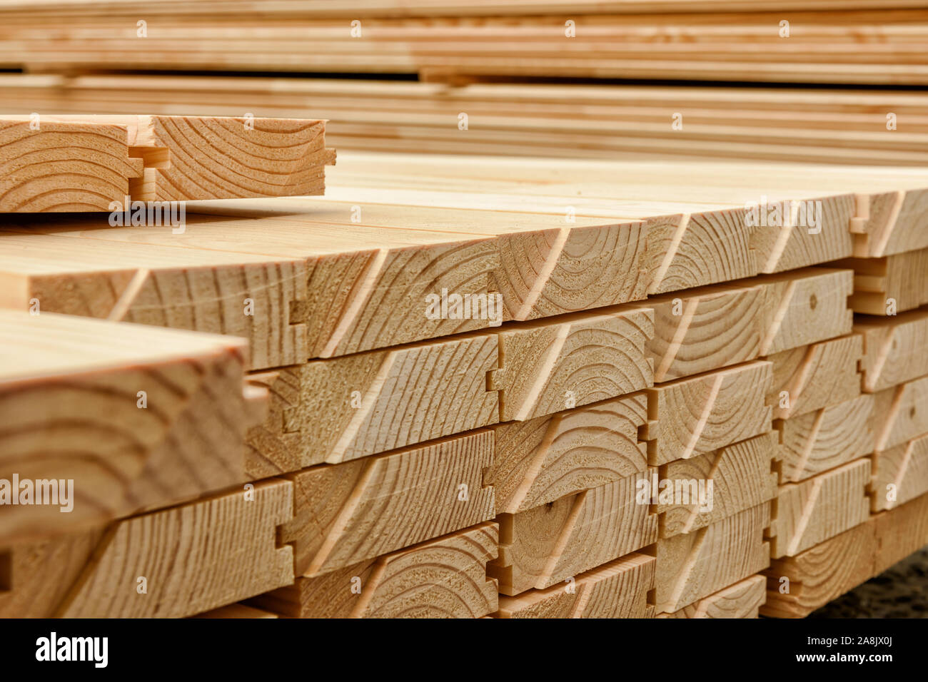 End view of stacked boards hi-res stock photography and images - Alamy