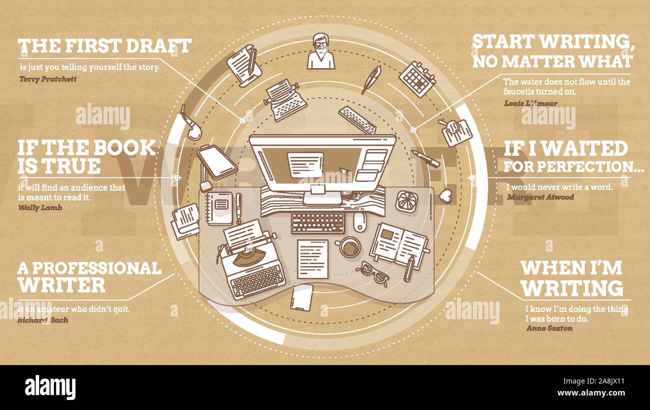 Stylish promotional poster for writers and copywriters Stock Vector ...