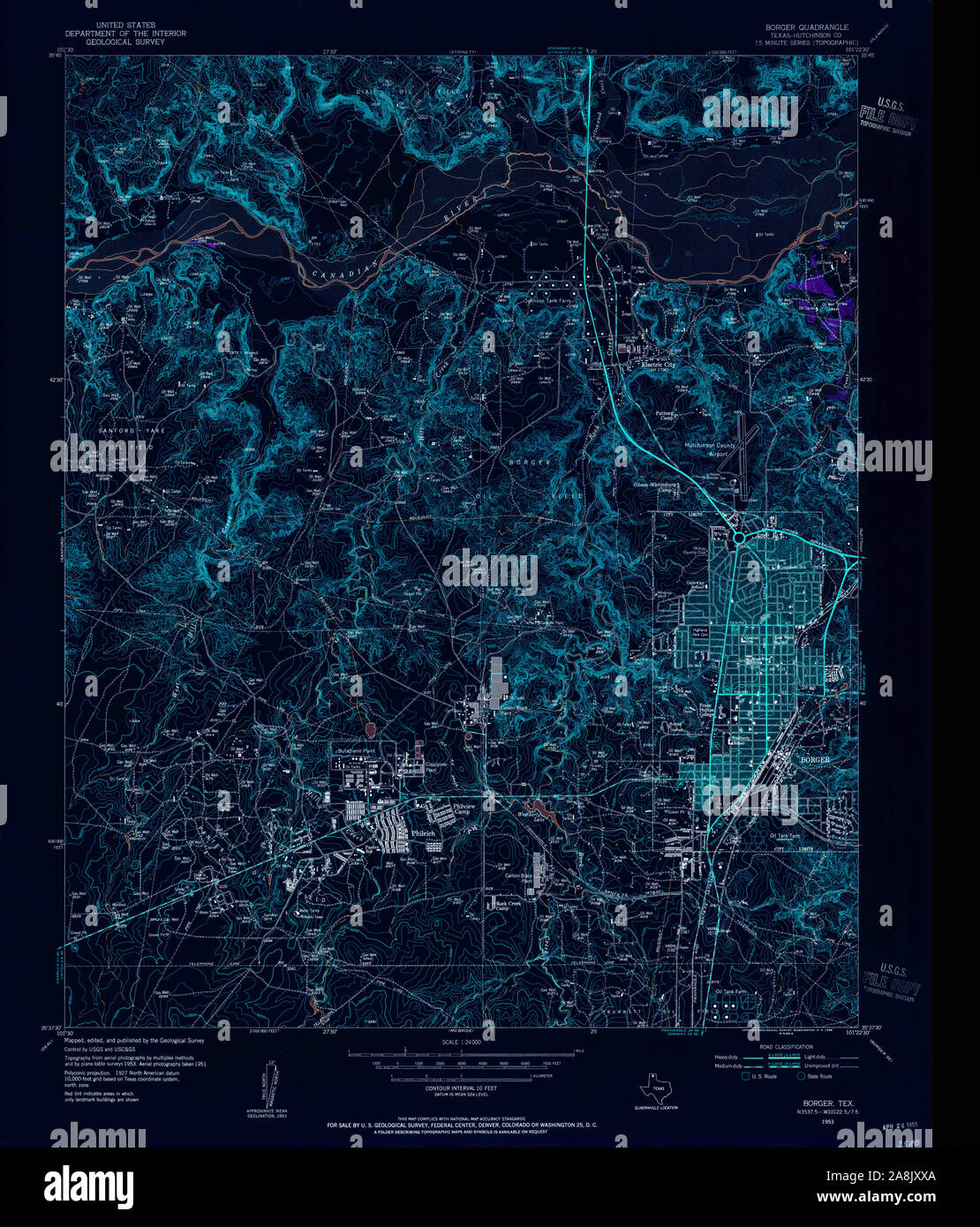 Map of borger texas hi-res stock photography and images - Alamy