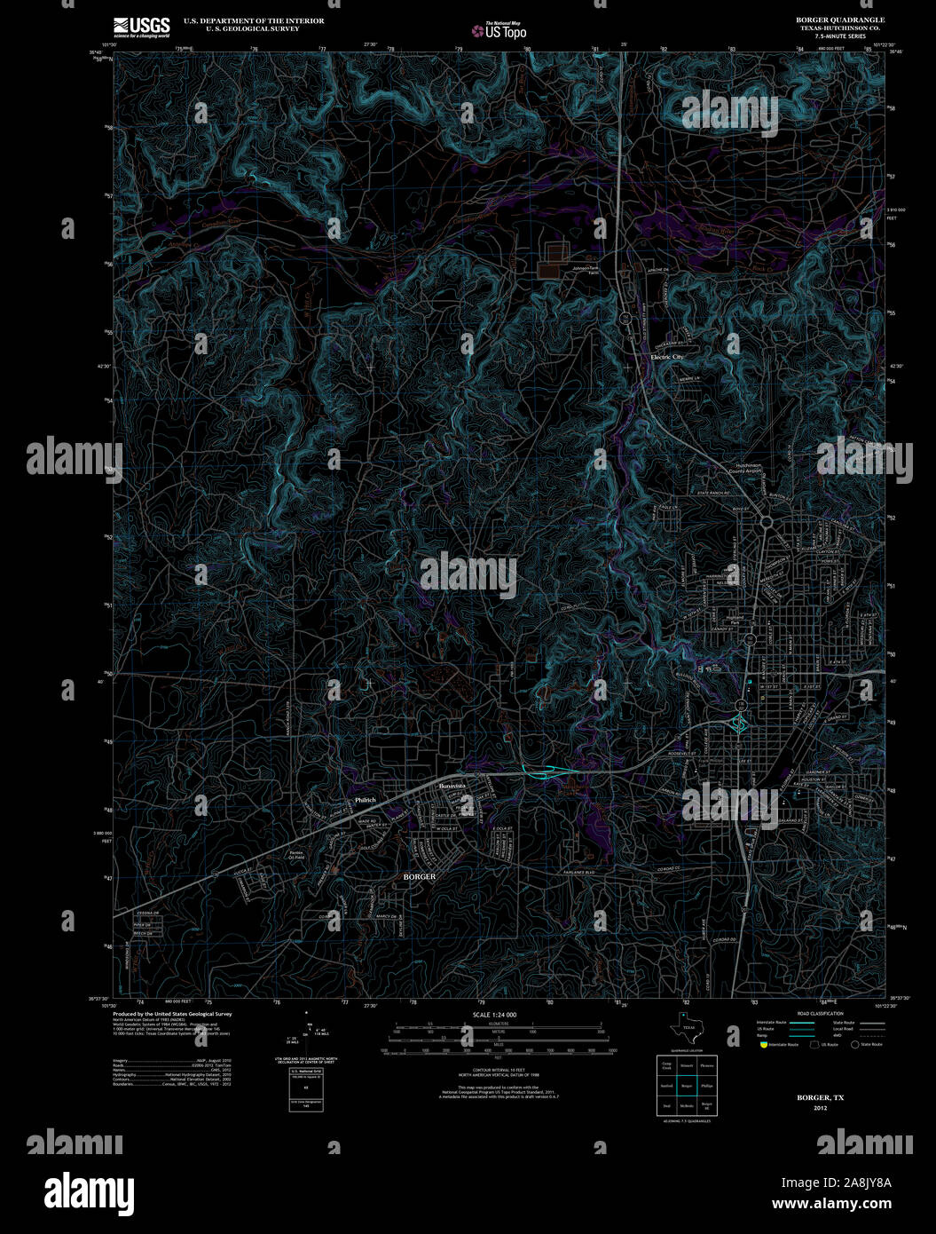 Map of borger texas hi-res stock photography and images - Alamy
