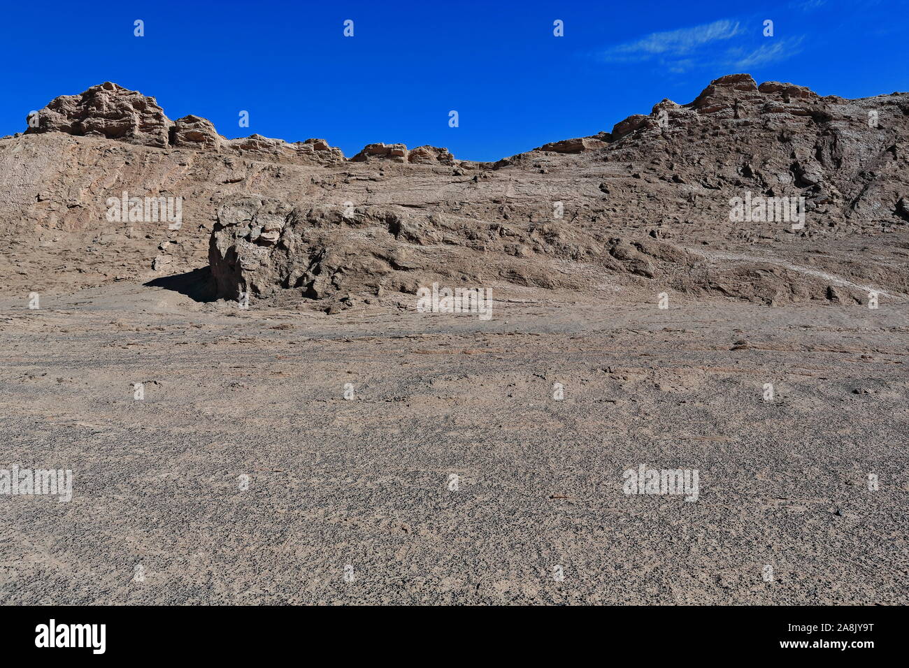 Yardangs-wind eroded rock and bedrock surfaces-alternating ridges and ...