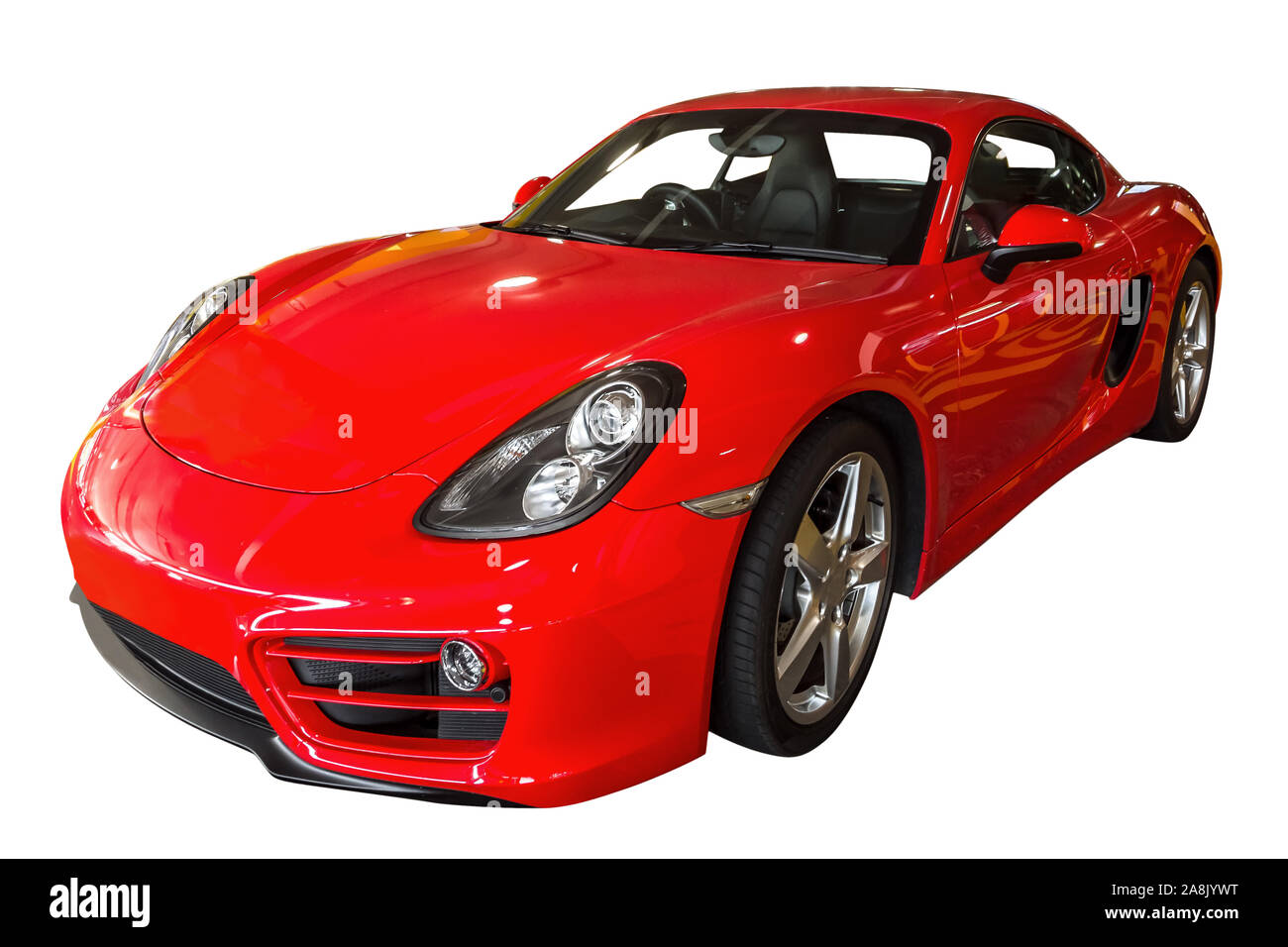 Side view of a red turbo sport car, isolated on white background Stock ...