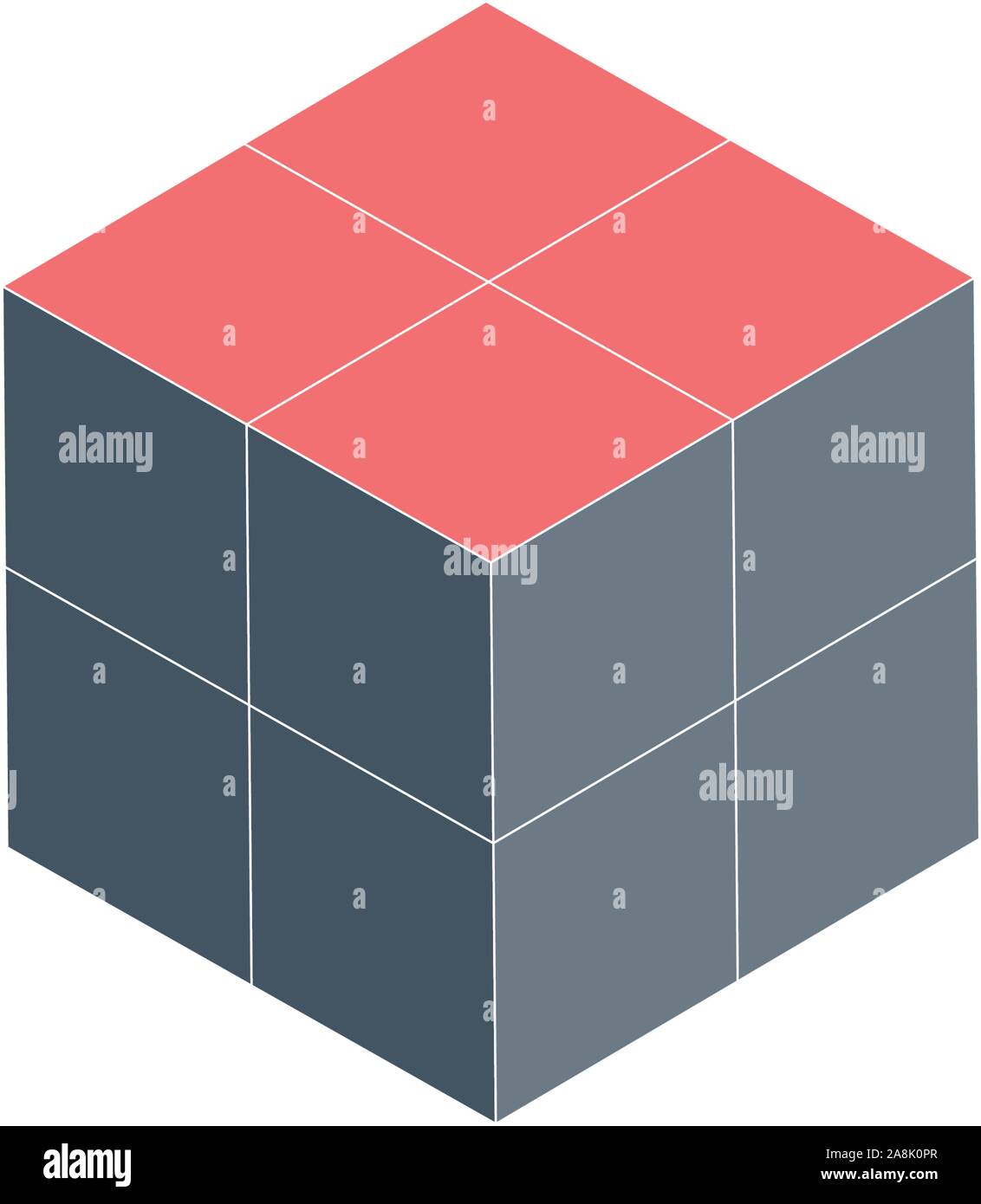 Colorful 3d Isometric Cube Geometric Shape Puzzle Built Modern Design Template Stock Vector