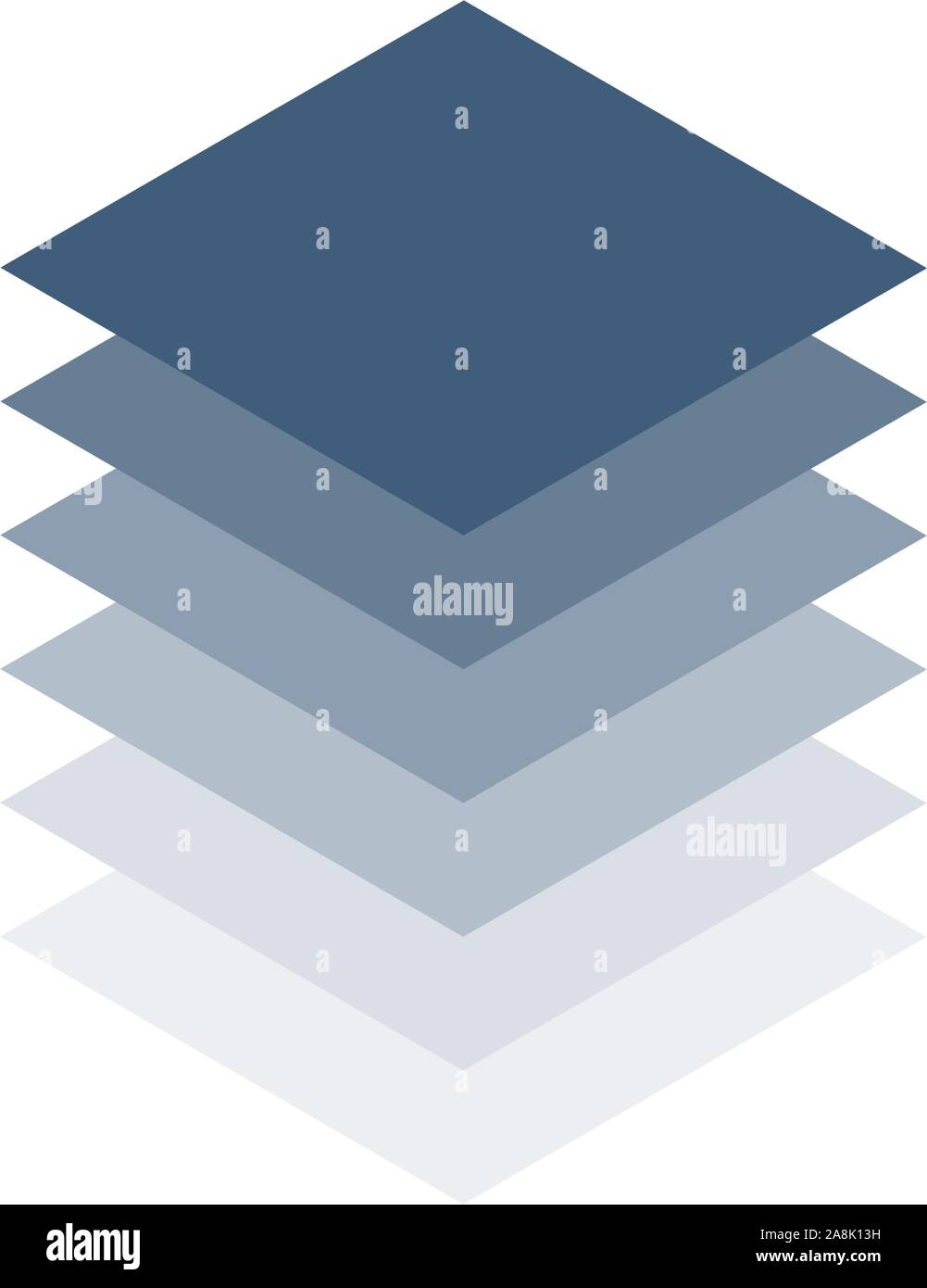 3D Isometric Infographic design of fading layers with 6 leves. Can be ...