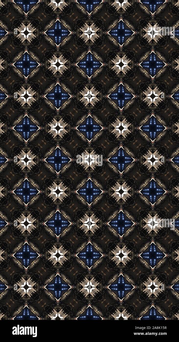 Seamless Pattern (Triangle shapes, White Star Light on Blue Textile ...