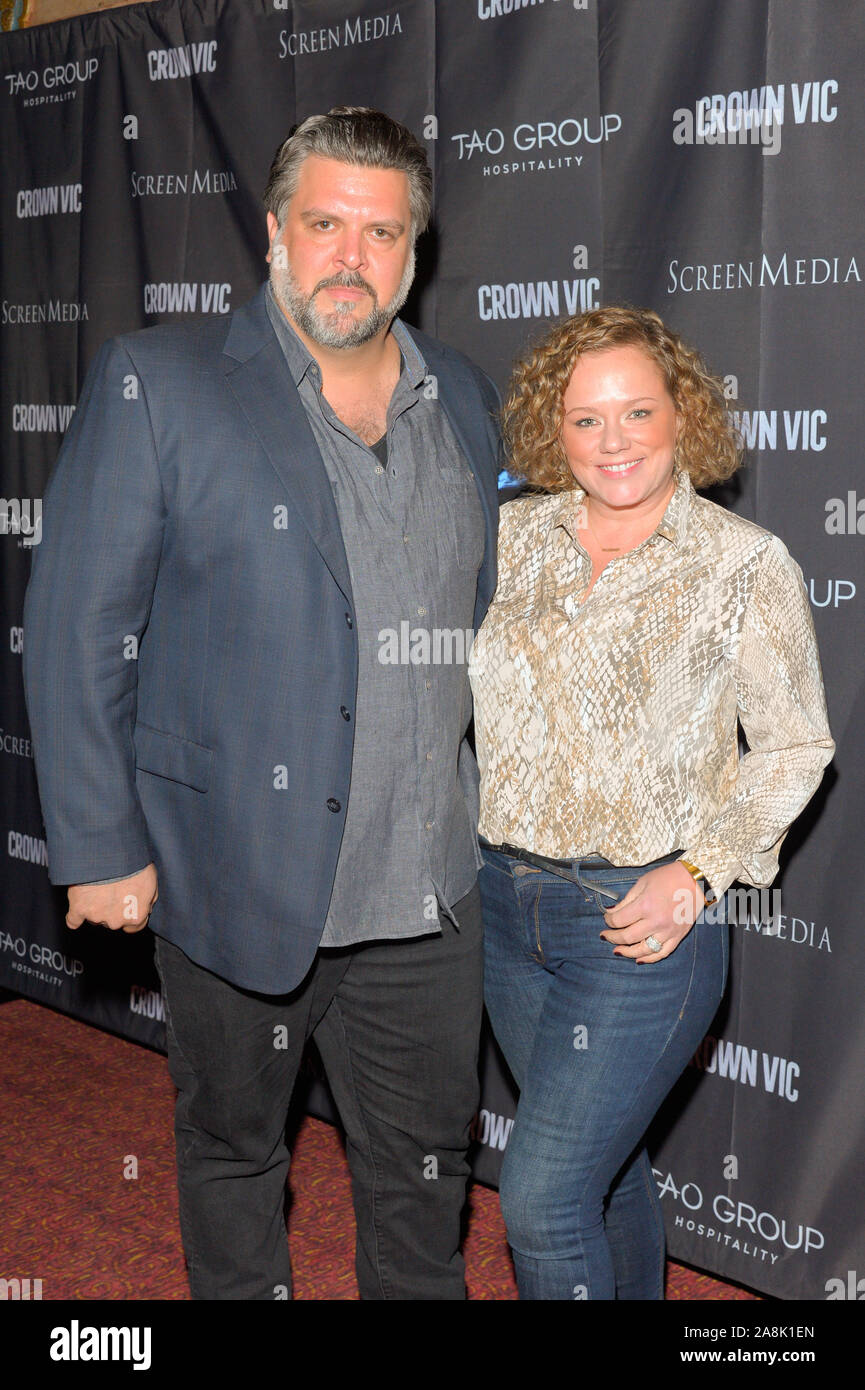 James Andrew O'Connor (L) and guest attend the Crown Vic screening at ...
