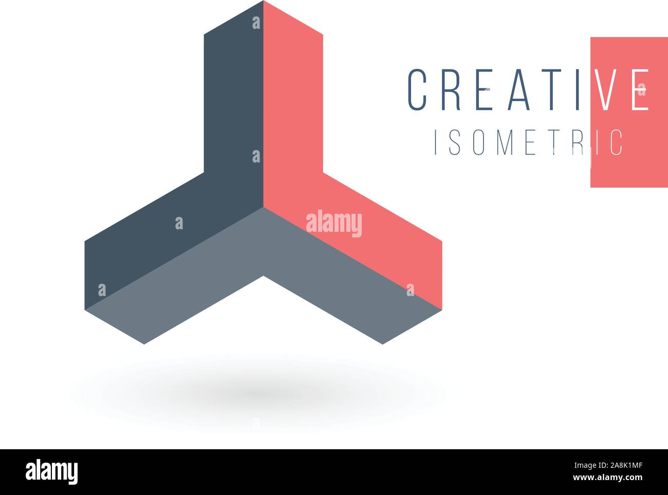 Isometric Three pointed star is enclosed in an orbit. Triple arrow ...
