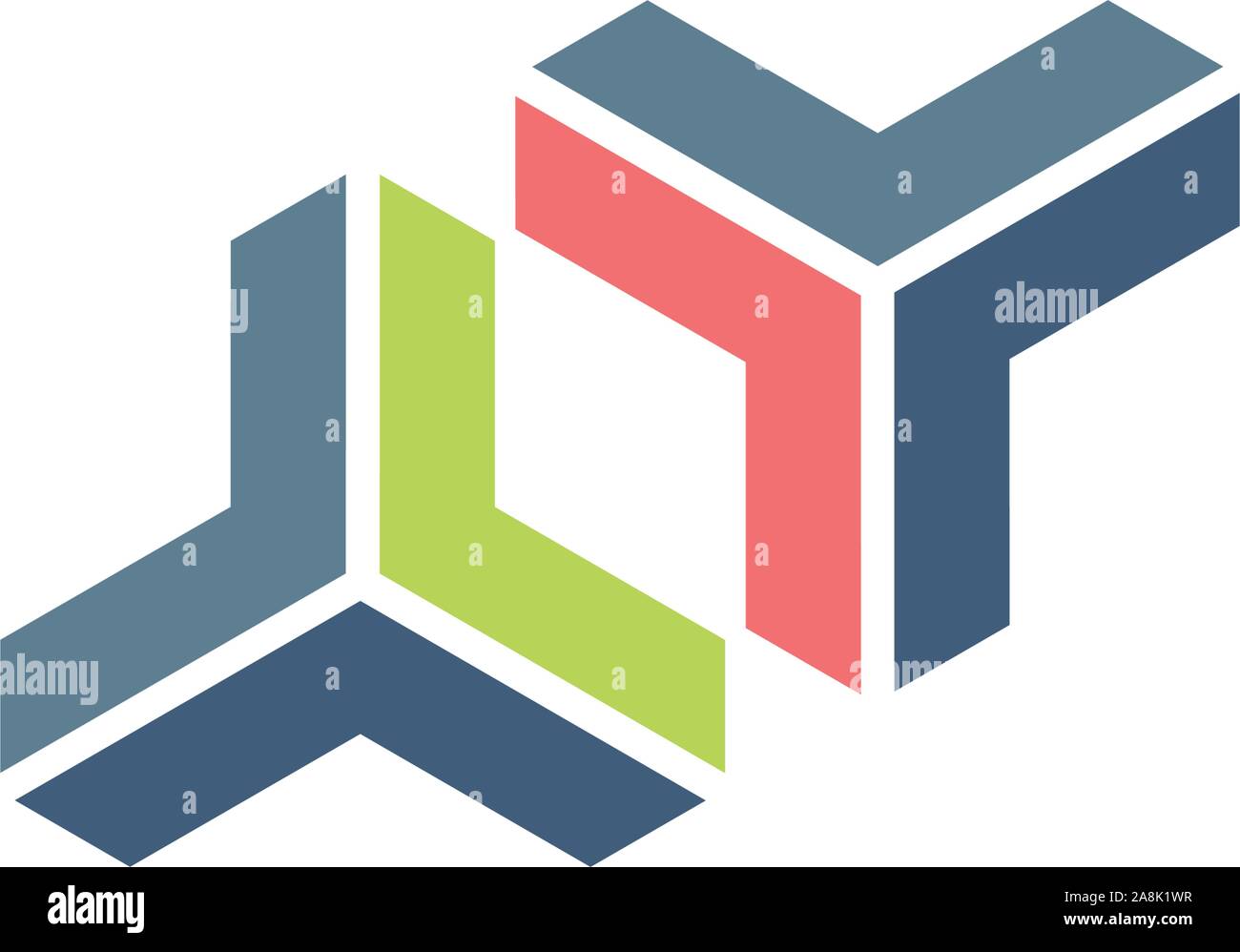 Triple arrow triangle abstract 3d isometric logo design template ...