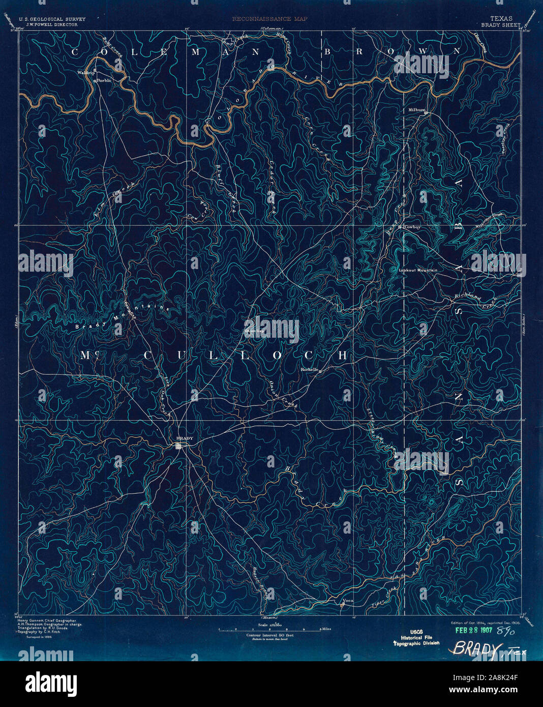 Brady texas map hi-res stock photography and images - Alamy