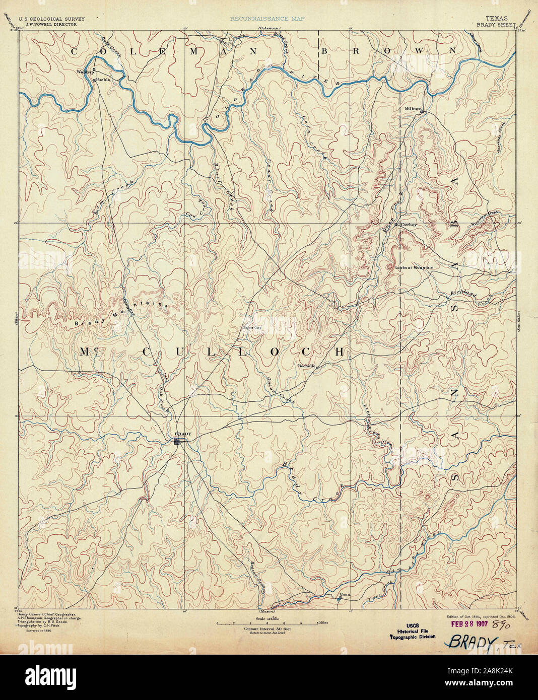 Brady texas map hi-res stock photography and images - Alamy