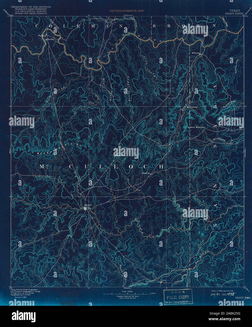 Brady texas map hi-res stock photography and images - Alamy