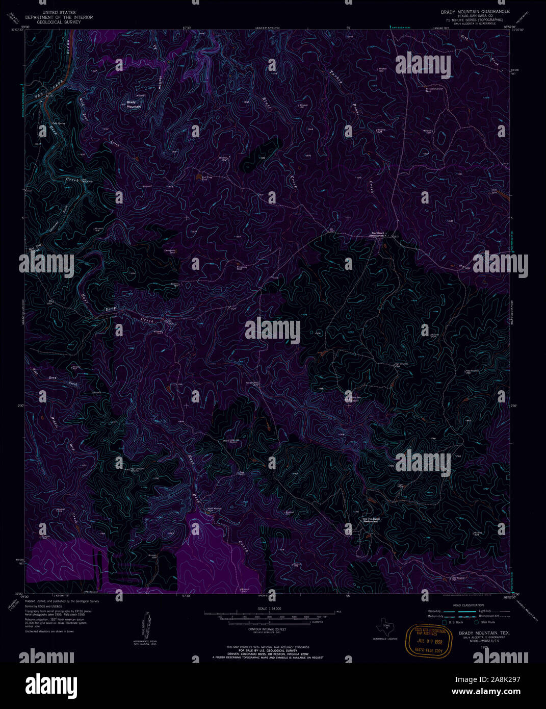 Brady texas map hi-res stock photography and images - Alamy