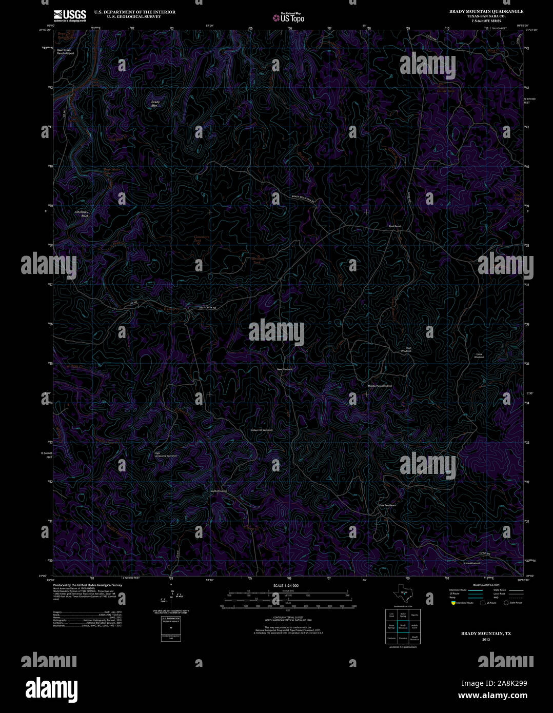 Brady texas map hi-res stock photography and images - Alamy