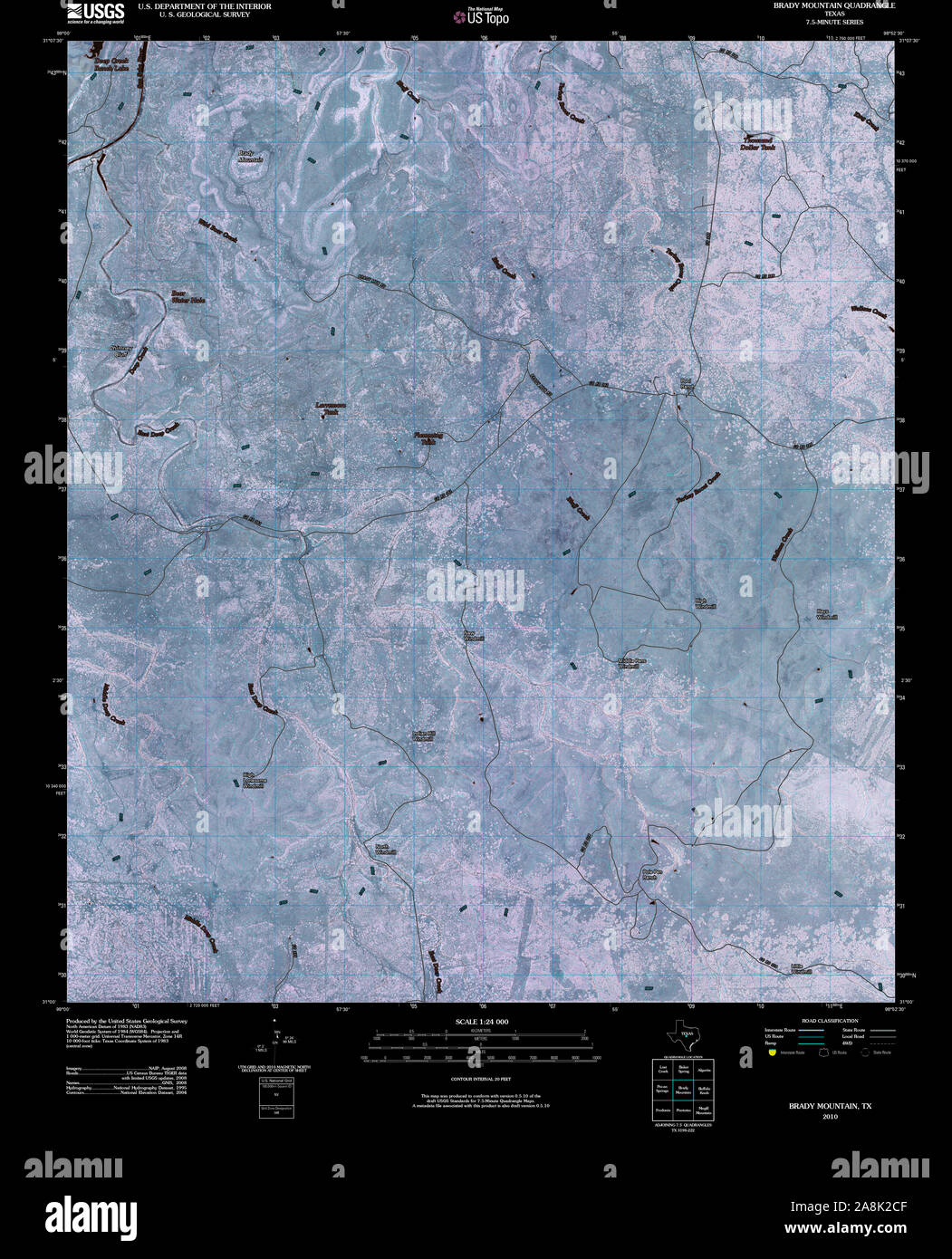 Brady texas map hi-res stock photography and images - Alamy