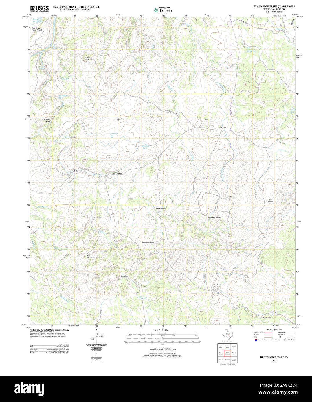 Brady texas map hi-res stock photography and images - Alamy