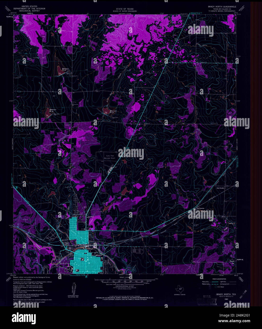 Brady texas map hi-res stock photography and images - Alamy