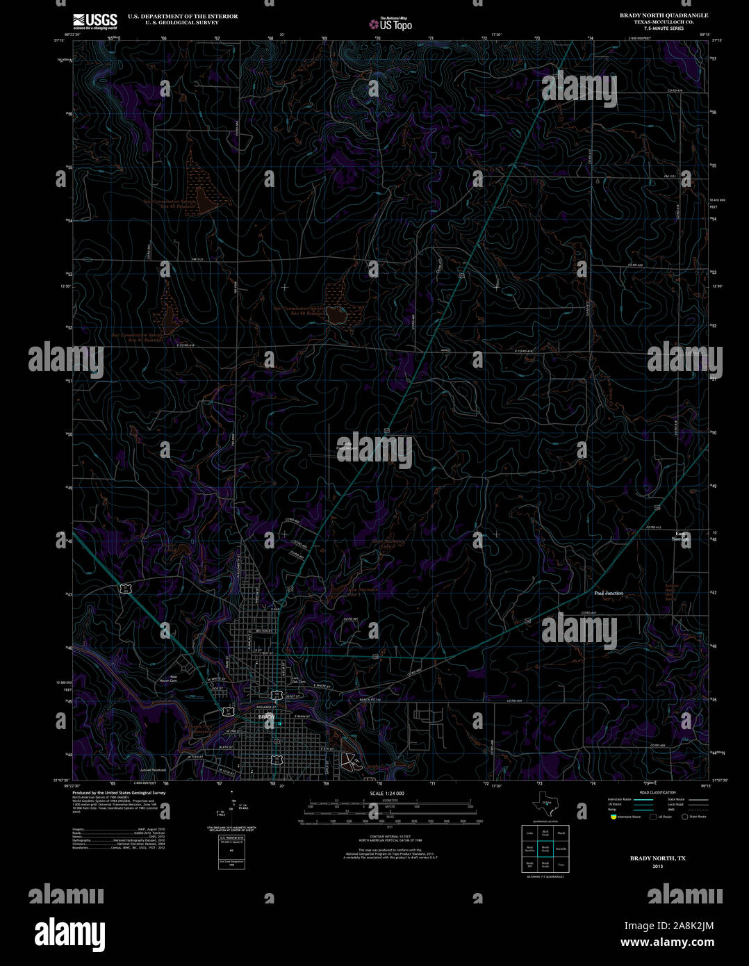 Brady texas map hi-res stock photography and images - Alamy