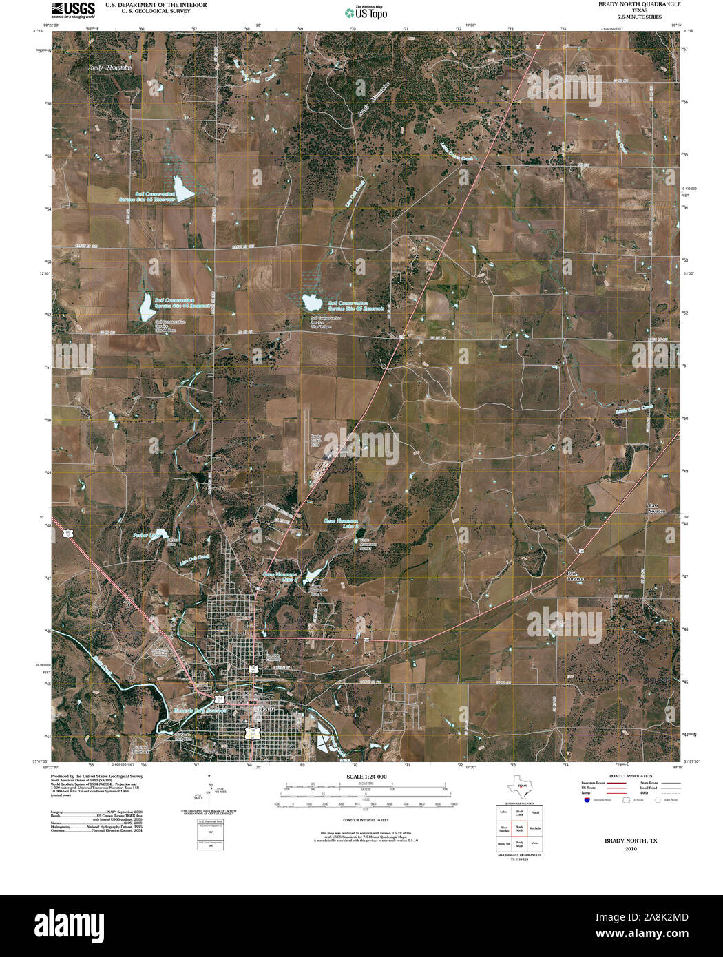 Brady texas map hi-res stock photography and images - Alamy
