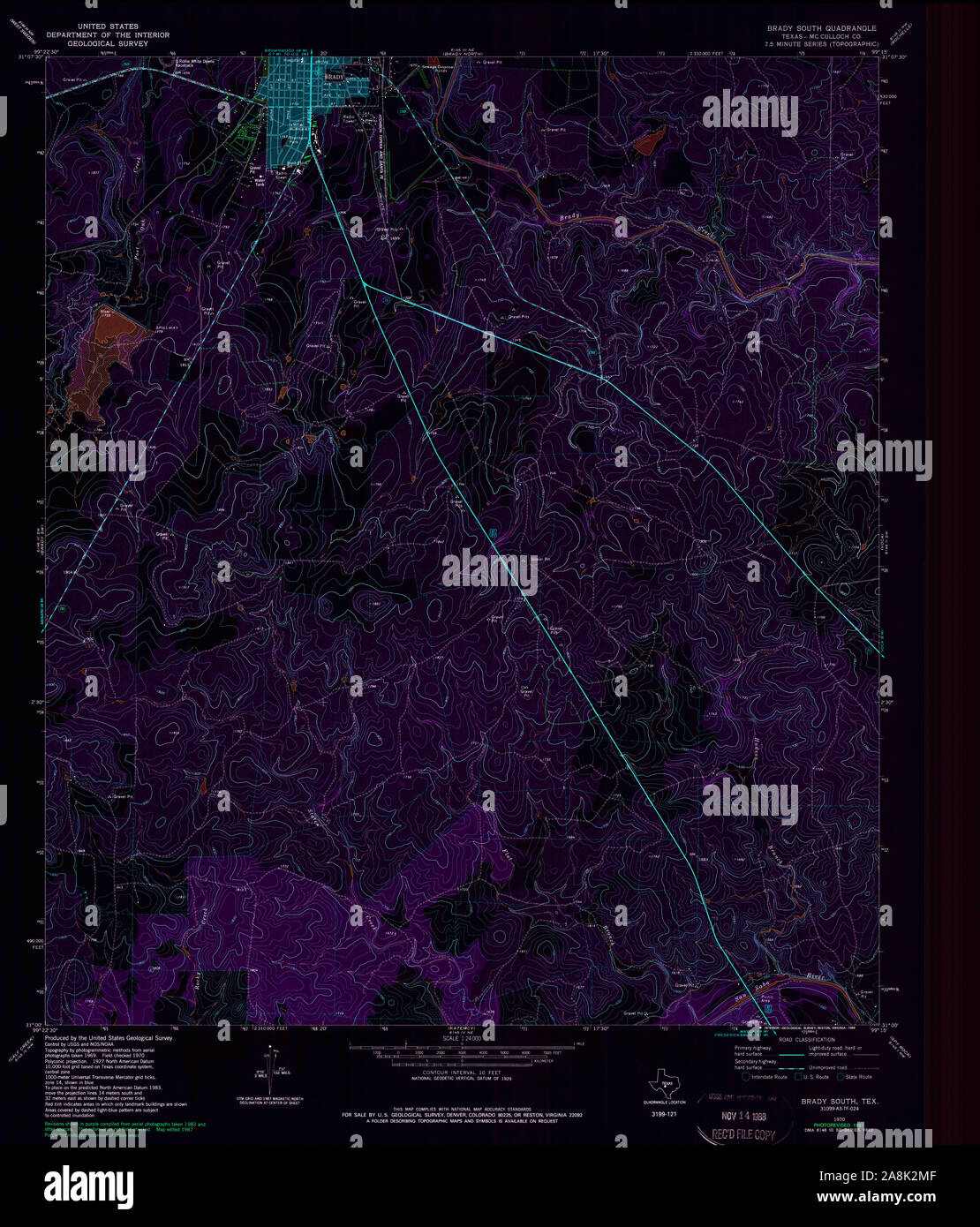 Brady texas map hi-res stock photography and images - Alamy