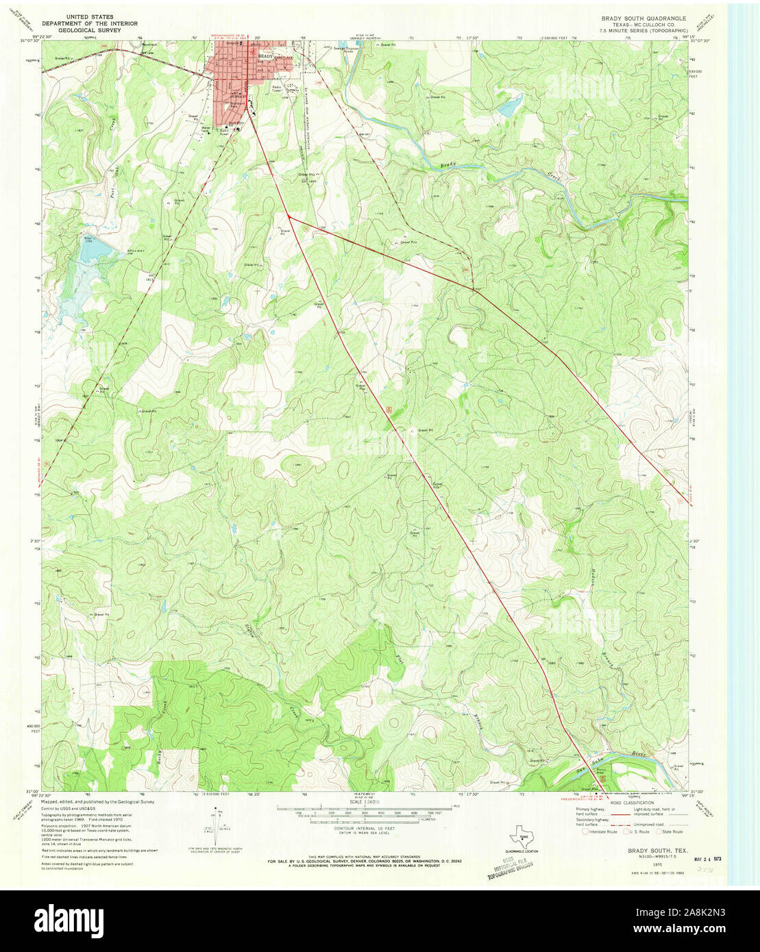 Brady texas map hi-res stock photography and images - Alamy